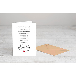 Daddy Birthday Card Poem - Birthday Card For Daddy - Amazing Gift Special For Daddy Birthday - From Wife, Son, Daughter - Cute Birthday Card