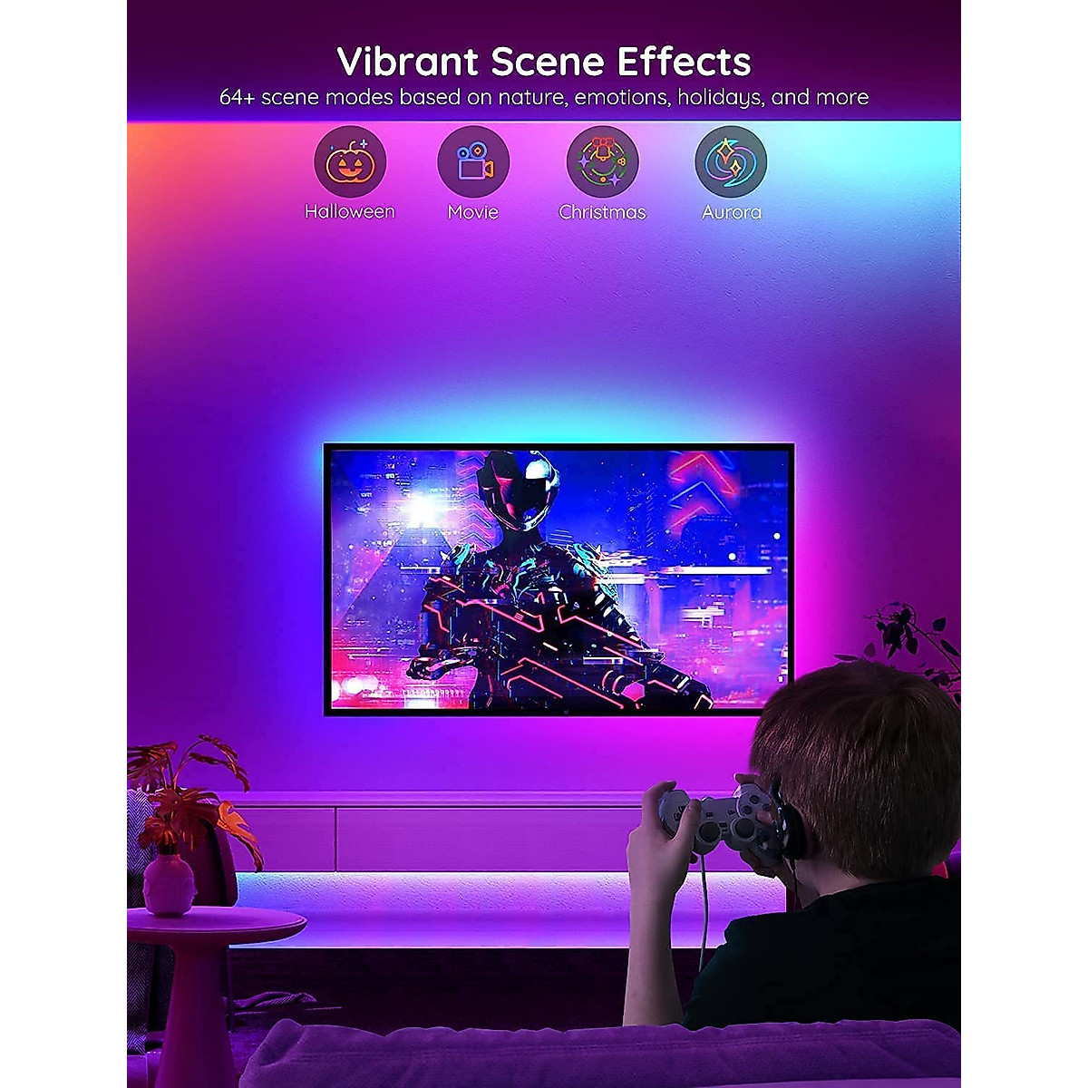 Govee RGBIC Alexa LED Strip Light 16.4ft, Smart WiFi LED Lights Work with Alexa and Google Assistant, Segmented DIY, Music Sync, Color Changing LED Strip Lights for Gaming Room, Bedroom, Cabinet, Desk