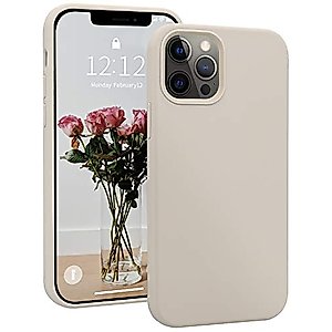 SOH Mingying iPhone 12/iPhone 12 Pro Silicone Case, Full Body Protective Phone Case, Premium Soft Rubber Shockproof Case Compatible with Apple iPhone 12/12 Pro(6.1Inch) (Stone)