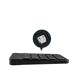 CHAYA Wireless Numeric Keypad-Mini 18 Keys Portable Slim Number Pad Computer Accessories Compatible with IP,Android,MAC,Windows for Laptop and Tablet(Black)