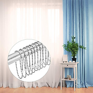 WILLBOND 150 Pieces Shower Curtain Hooks Bathroom Shower Curtain Rings Chain Keychain Ball Key Rings, 6 Inch (Silver)