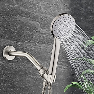 123815BN Replacement For Moen 8 Inches Anti-leakage Ceiling Wall Mounted Bend Accessories-Basic Shower Arm and Flanged,Made of Solid Brass,Brushed Nickel