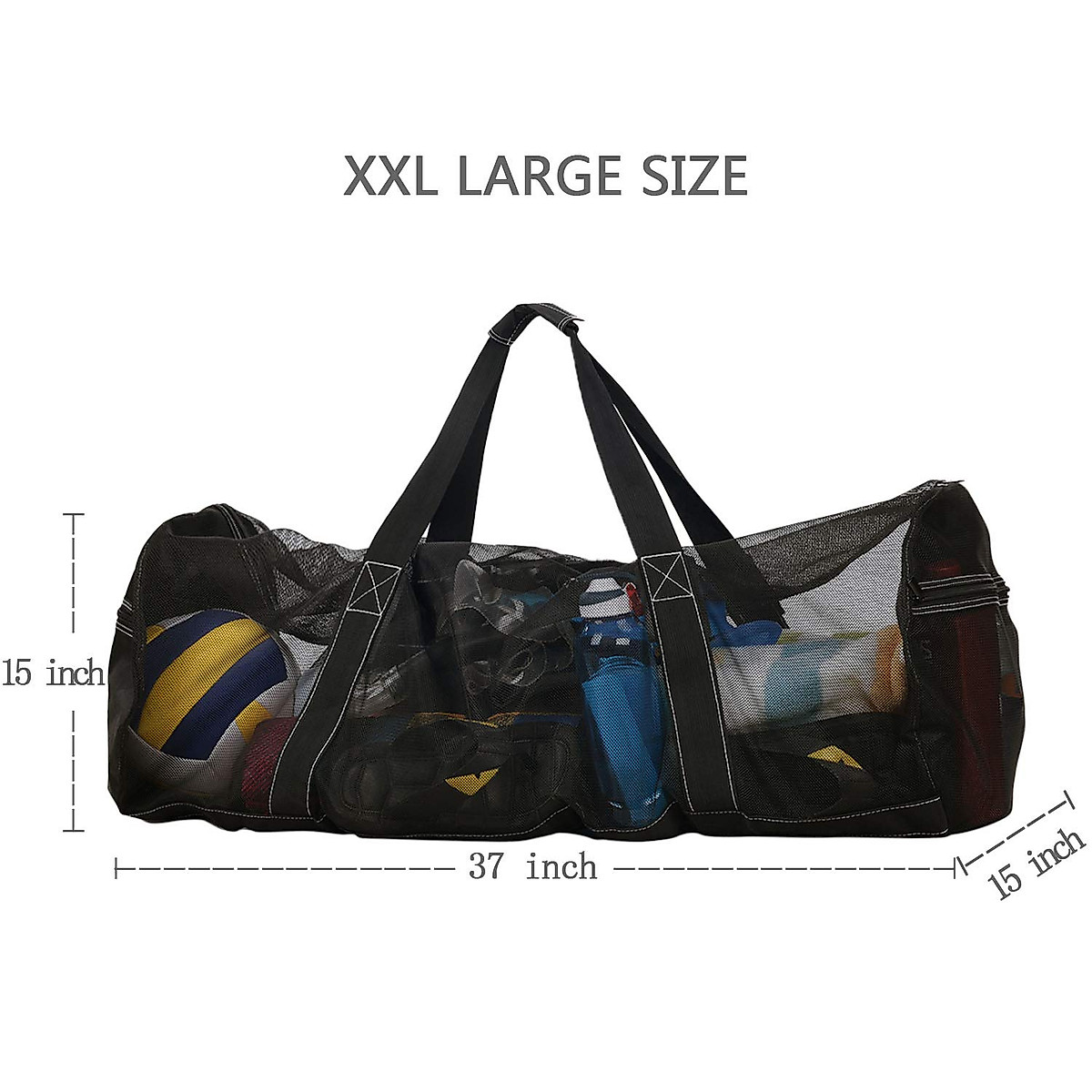 Bulex XXL Mesh Duffle Bag for Scuba Dive or Snorkel Gear, Extra Large Snorkeling Equipment Carry Bag, Ideal for Beach Pool Swimming Free Diving Kayak Spearfishing