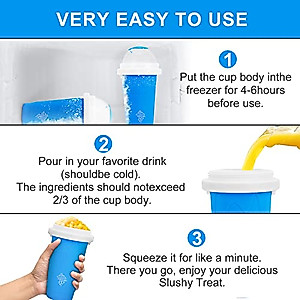 Todolobo Slushie Squeeze Maker Cup - Instant DIY Magic Frozen Smoothie & Drink Tumbler Set for Kids and Adults, Reusable & BPA-Free, Bonus Straw Spoon, Perfect for Parties and Gifts