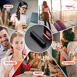 10ml Portable Refillable Perfume Empty Spray Bottle Upgraded Perfume Atomizer with Funnel Filler and Refill Pump for Outdoor Traveling (Black)