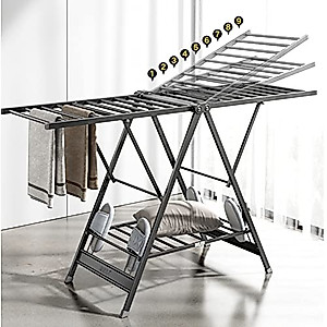 LHX Clothes Pole Bedroom Drying Quilt Home Indoor and Outdoor Aluminum Alloy ( Color : Silver )