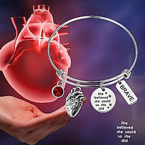 BAUNA CHD Awareness Jewelry CHD Gift She Could So She Did Bracelet Heart Disease Awareness Gift for Cardiologist Doctor Nurse (CHD Awareness Jewelry)