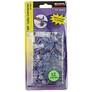 Platinum Tools 100003C Ez-Rj45 Cat5-5E Connectors, Blue