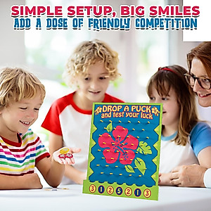 Fun Express Island Hibiscus Disk Drop Game - Great for a Luau Party - 7 Pieces
