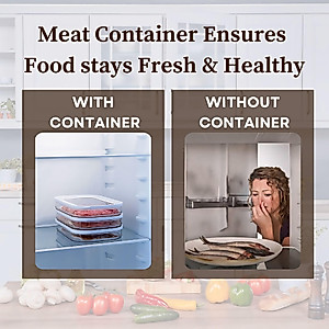 3 Layers Deli Meat Container for Fridge with Tong, stackable Lunch Meat Container for Refrigerator, Deli Containers with Lids for Refrigerator & Food Storage Boxes For Cold Cuts, Ham, Salami Storage