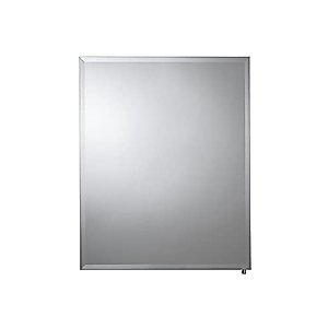 Croydex Winster 20-Inch x 16-Inch Recessed or Surface Mount Medicine Cabinet with Hang 'N' Lock Fitting System, Aluminum, Silver