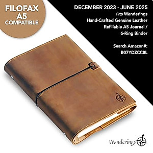 2024/25 A5 Calendar Planner Inserts - 8 1/4 x 5 5/8 (21cm x 14.2cm) - Ivory Color - Thick Monthly & Weekly Calendar Refill for A5 6-Ring Binder Planner, Compatible with Filofax, to June 2025