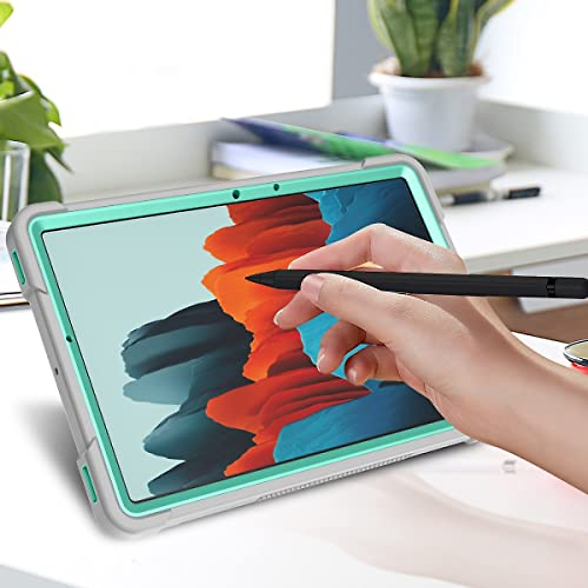 Tablet PC Case Compatible With Samsung Galaxy Tab S8/Tab S7 11 Inch (Model SM-X700/X706/T870/T875/T878) Protective Cover Rugged Durable Stand Shockproof Protective Cover Suitable Compatible With Samsu