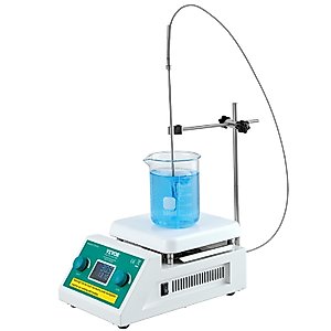 VEVOR Magnetic Stirrer Hot Plate, 5L Capacity Ceramic Coated Hotplate Lab Stirrer 200-2000RPM 608°F/320°C Max Temp Digital Magnetic Stirrer with Temp Probe Sensor and Stirring Bar