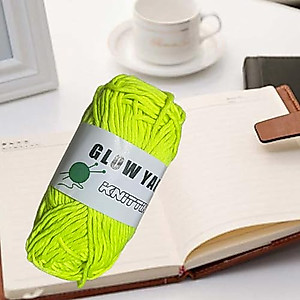 5 Pcs Glow in The Dark Yarn,Luminous Yarn for Crocheting,Glowing Yarn,Sewing Supplies for DIY Arts, Crafts & Sewing Beginners Glow in The Dark Party(55 Yards Per Roll) (Fluorescent Yellow)