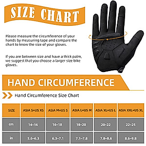 ROCKBROS Mountain Bike Gloves for Mens Cycling Glove Touch Screen Anti-Slip MTB Road Biking Gloves Breathable Full Finger Bicycle Gloves for Outdoor Sports