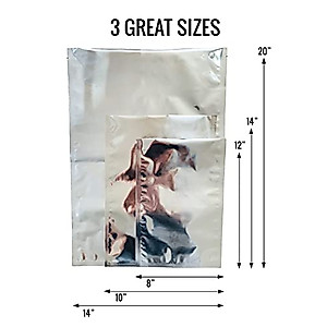 (25) Premium Quality 3 Size Mylar Bags for Food Storage (10 Mil) Thick Mylar Bags With Oxygen Absorbers 500cc for Bulk Food Preservation - Variety Pack, Quart, 1 Gallon, 2 Gallon Long Term Food Storage Bags (8 x12 Inch, 10 x 14 Inch, 14 x 20 Inch)