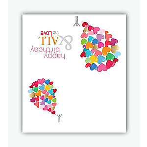 Stonehosue Collection | Beautiful Birthday Colorful Hearts Table Tent | Generic Place Cards | Whimsical Name Cards | 25 Count (Colorful Hearts)