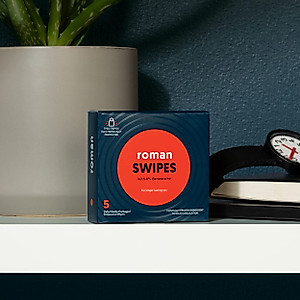 Roman Swipes | Fast-Acting, Convenient, Over-The-Counter Wipes Increase Stamina, Formulated with 4% Benzocaine, Features Discreet Packaging | 5-Pack
