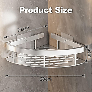 Kysren Bathroom Shower Caddy Corner: 2 Pack Shower Shelves, Sturdy Bathroom Organizers Wall Adhesive No Drilling, Shower Accessories Storage Holder
