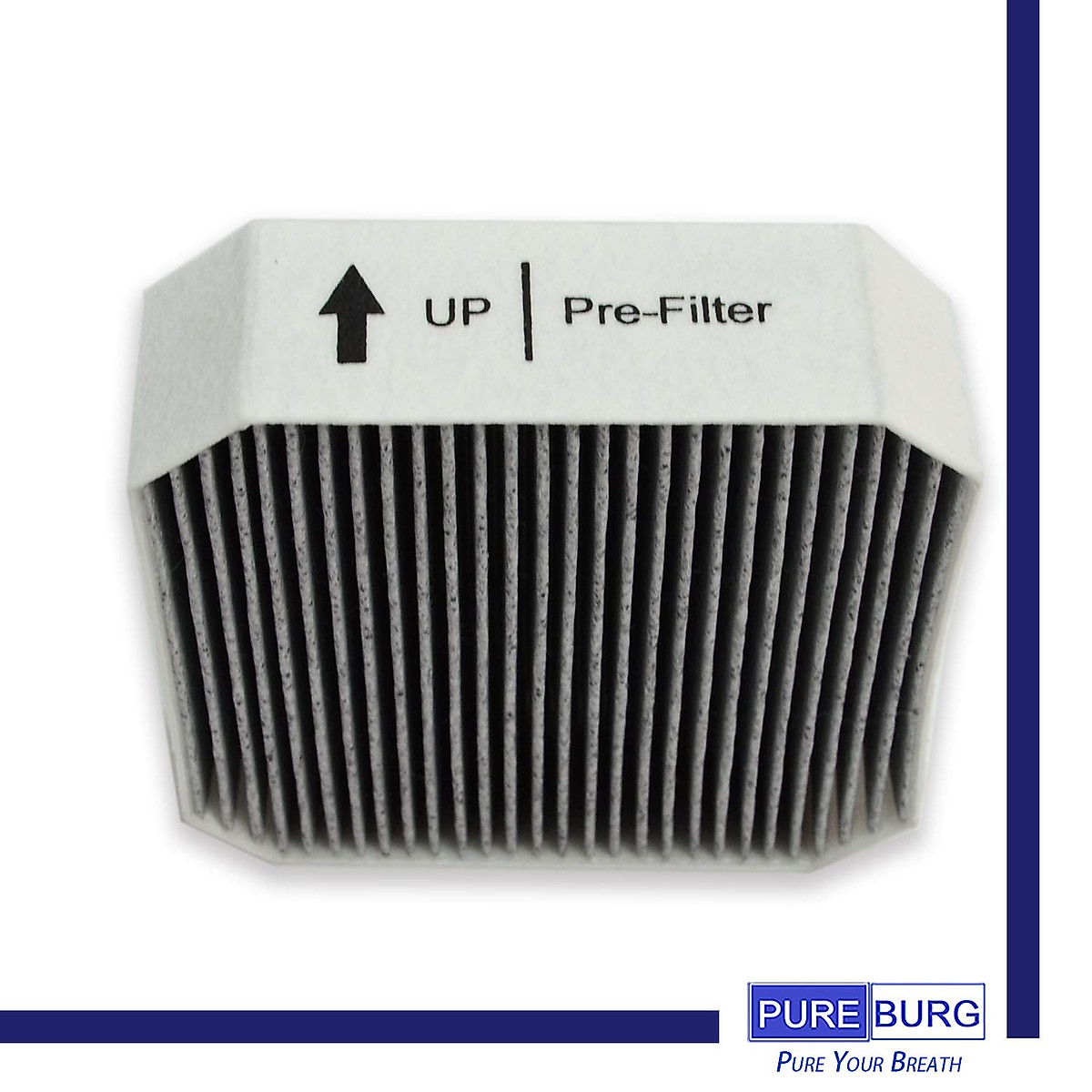 PUREBURG Replacement HEPA Pre-Filter Fits Molekule Air Purifier, High-efficiency Activated carbon 2-in-1 Air Clean Dust VOCs,2-Pack