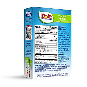 Juicy Mixes Tropical Splash Dole- Powder Drink Mix - Sugar Free & Delicious, Makes 72 Flavored Water Beverages, 72.0 Count