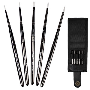 WA Portman 5-pc Small Travel Paint Brush Set with Convertible Case - Collapsible Travel Watercolor Brushes - Portable Watercolor Set - Synthetic Pocket Brush Watercolor Set for Details and Blending