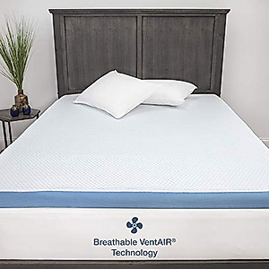 SensorPEDIC Elite Cooling Mattress Topper, Twin, White