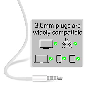 ANLINKSHINE 3.5mm Wired in-Ear Gaming Earphones, Headset with Microphone and Volume Control, Stereo Earbuds Compatible with Xbox Series X, Series S, Xbox One, PS5, PS4, Switch (White)