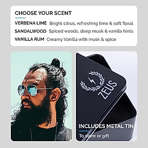 ZEUS Beard Starter Kit for Thick Beards, Natural Beard Shampoo, Beard Conditioner & Premium Refined Beard Oil (Verbena Lime) MADE IN USA
