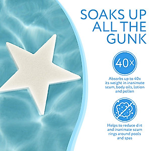 IMPRESA 3-Pack Scum Star Oil Absorbing Sponge - Excellent Absorber for Hot Tub, Spa and Swimming Pool Use - Compare to The Bugs and Balls - Made in USA