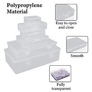 LANIAKEA 64PCS Mixed Sizes Plastic Storage Containers, Small Storage Containers with Lids, Empty Mini Small Storage Container Box for Small Items and Other Craft Projects, Clear