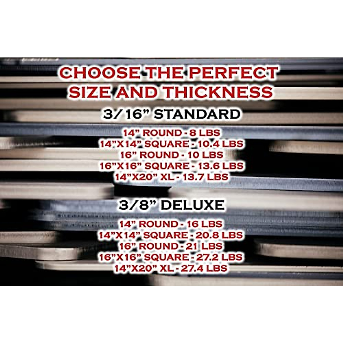 THERMICHEF by Conductive Cooking - Square Pizza Steel Plate for Oven Cooking and Baking (3/8" Deluxe, 16”x16” Square) - Made in USA