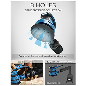 Dong Cheng 5-Inch Random Orbital Sander 380W 12800OPM Electric Palm Sander, 6 Variable Speeds, with 20pcs Sandpaper & Detachable Dust Bag, Power Sander for Woodworking, Sanding & Polishing