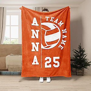 OhaPrints Personalized Volleyball Fleece & Sherpa Blanket, 30X40 50X60 60X80 Cozy Fuzzy Throw, Soft Plush Fluffy Throw for Tv Sofa Couch - Gift for Girl, Daughter, Girlfriend, Volleyball Team