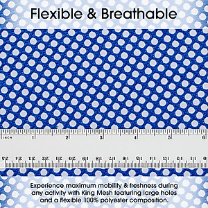 Pico Textiles 2 Yards Bolt – Royal Blue Polyester King Mesh Jersey Fabric - 60" Wide - Large Holes - Durable Athletic Mesh Fabric for Sewing Soccer and Basketball Jerseys Uniforms