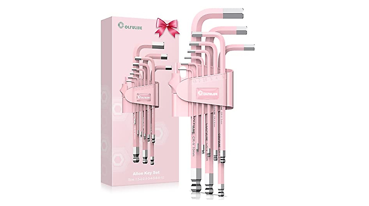 COLFULINE Pink Allen Key Set - 9 PCS for Home Repair
