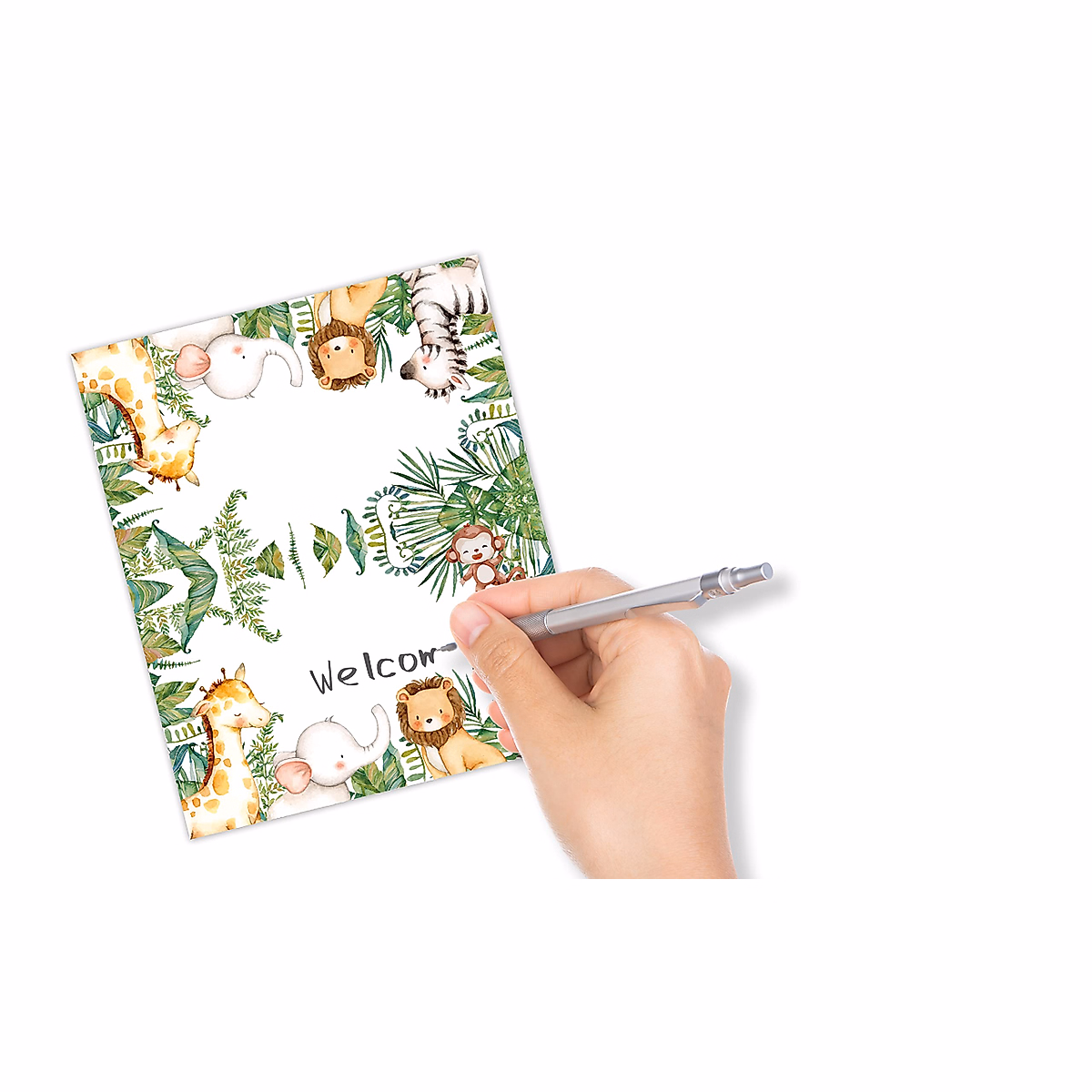 Table Place Card, Jungle Safari Animal Themed Tent Style Cards, Pack of 25 Half-Fold Reception Place Cards, Perfect for Baby Showers, Jungle Safari Birthday Party, Special Events A28