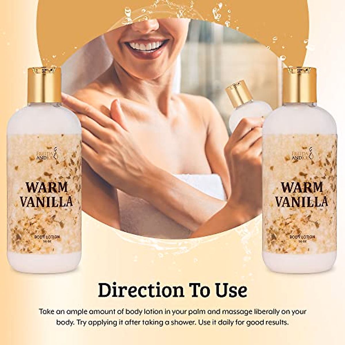Scented Body Lotion For Women, Deep Moisturizing Hand Cream, Firming Body Butter For Dry Skin, Womens Luxury Stocking Stuffers And Fragrance Gifts That Smell Good, 10oz (Warm Vanilla)