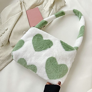 YFGBCX Plush Underarm Bag, Ladies Fluffy Shoulder Bag, Women Y2K Furry Purse Fluffy Tote Bag for Autumn and Winter