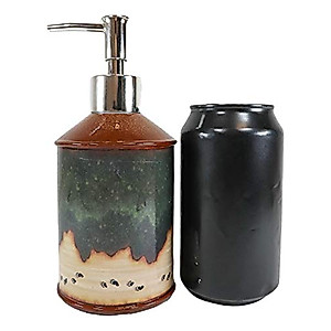 Ebros Rustic Forest Bear Country Family Mother And Cub Leaving Pawprint Trail Bathroom Accent Western Decorative Accessories For Cabin Lodge Farmhouse (Liquid Soap Or Lotion Pump Dispenser)