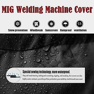 MIG Welding Machine Cover Waterproof Welder Cover for Hobart MIG Machine 125/140/180/190/210 Patio Welder Cover (18.5x11x14.6in/ 47x28x37cm)