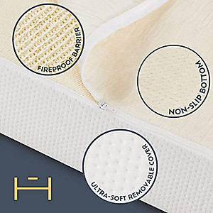 Heyward Premium Memory Foam Sofa Bed Replacement Mattress for Queen Size Sleeper | 4.5” Inch | CertiPUR-US Certified | Washable Material w/Non-Slip Base | 73”L x 58”W x 4.5”H