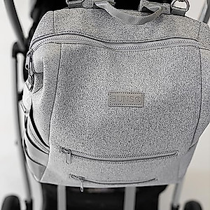 Lightweight Diaper Bag Backpack, Water-resistant Neoprene Travel Baby Bag With Changing Pad, Stroller Straps, Wet Bag and Pouch, Gray