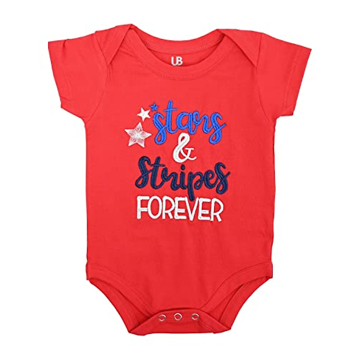Unique Baby Unisex Stars Stripes 4th of July Clothes Set Outfit (6M, Red)