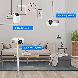 YiePhiot Ceiling Wall Projector Mount Universal Projector Bracket Extendable Height Camera Mount 15-24in Wall Hanger Projector Stand for DLP Projector Video Projector CCTV DVR Camera
