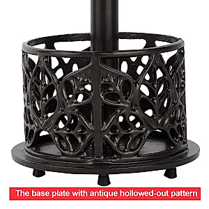 MEIGUI Cast Iron Paper Towel Holder Stand Roll Dispenser Stand for Kitchen Countertop & Dining Room Table, Coffe Gold