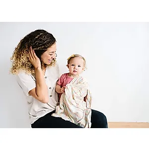 Large Premium Knit Baby Swaddle Receiving Blanket "Rainee" by Copper Pearl