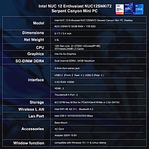 Intel NUC, Intel NUC 10 Mini PC, Frost Canyon NUC10i5FNHN, Win11 Pro Mini Computer, Intel Core i5-10210U,Up to 4.2GHz Turbo,4 core,25W Intel UHD Graphics, WiFi6, Thunderbolt 3(8 GB RAM+256 GB SSD)