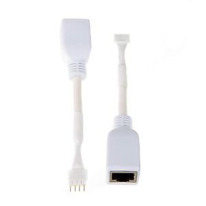 Litcessory RJ45 to 4-Pin Ethernet Cable Adapter for LIFX Z Lightstrips (4 Pack - Two Pairs, White)